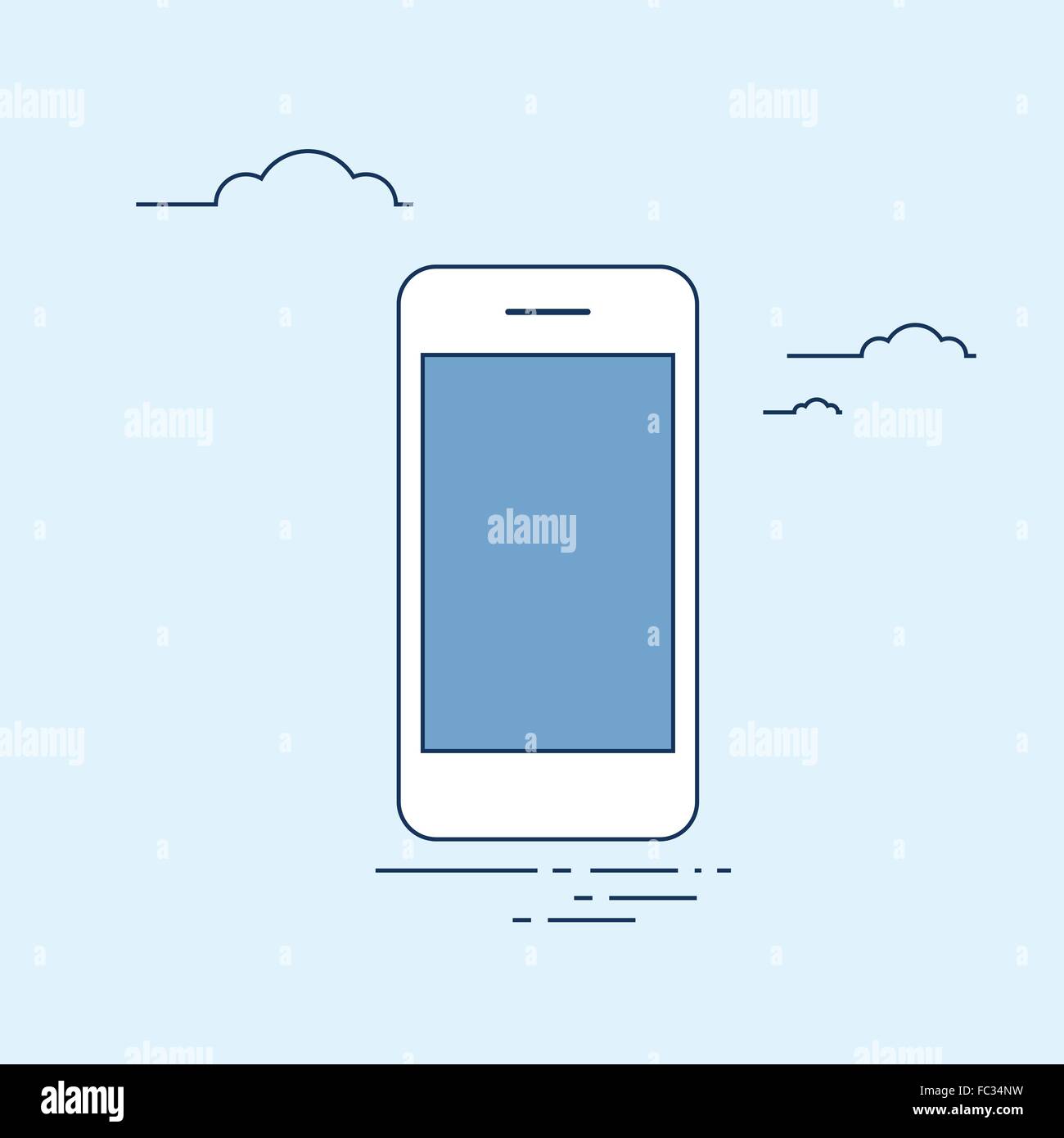 Smart Cell Phone Blank Empty Screen Stock Vector Image & Art - Alamy