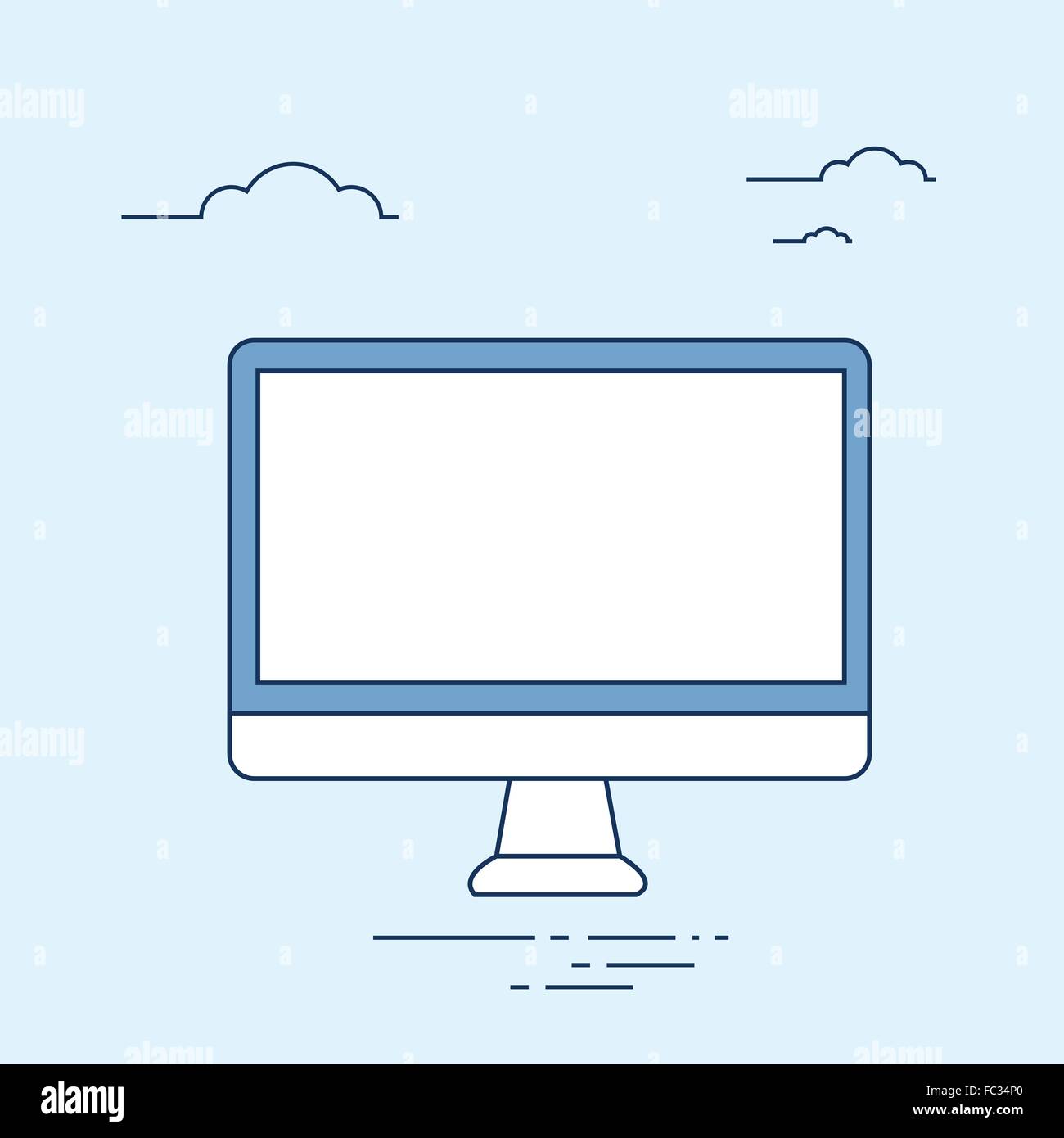 Desktop Monitor Workstation Blank Empty Screen Stock Vector Image & Art ...