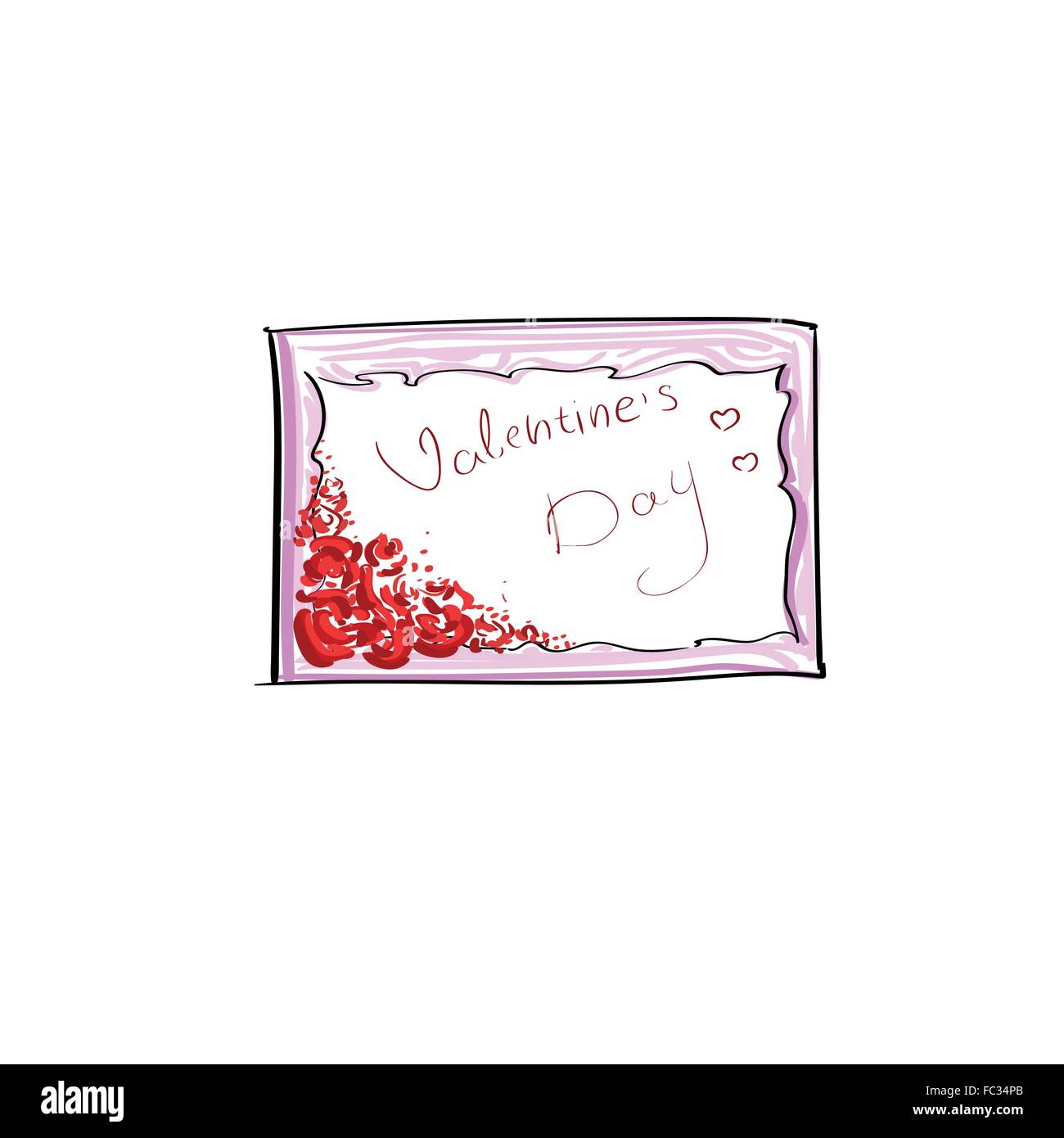 Sketch Frame Hand Draw Heart Shape Stock Vector Image & Art - Alamy