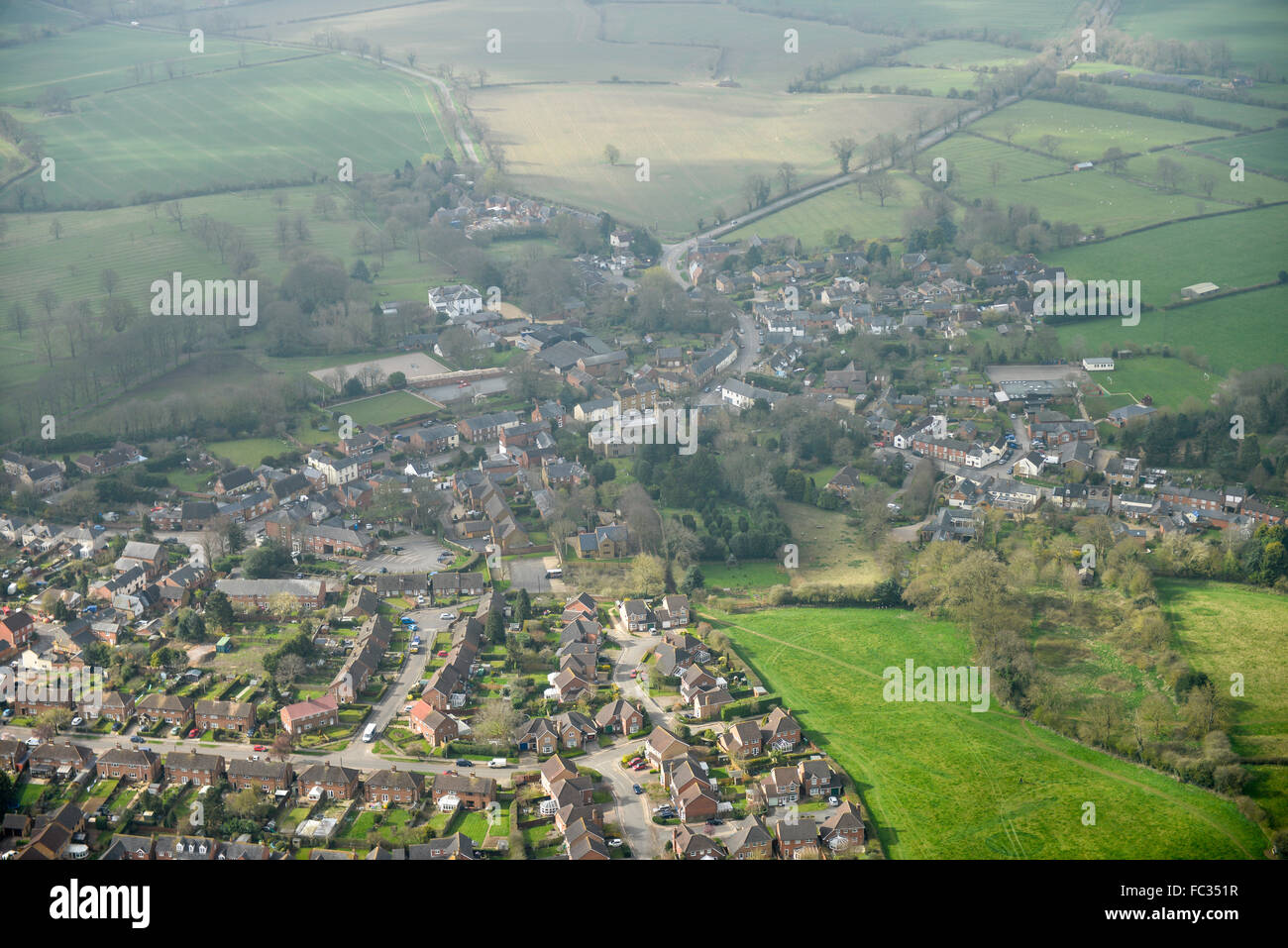 An aerial view of the Northamptonshire village of West Haddon Stock ...
