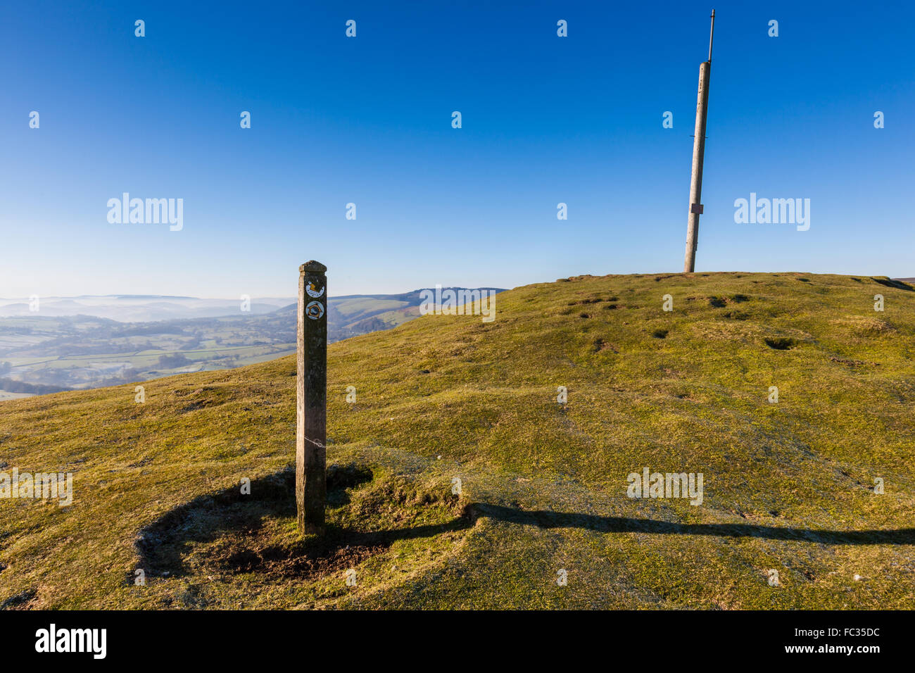 Waymarker post on Ragleth HIll, near Church Stretton, Shropshire ...