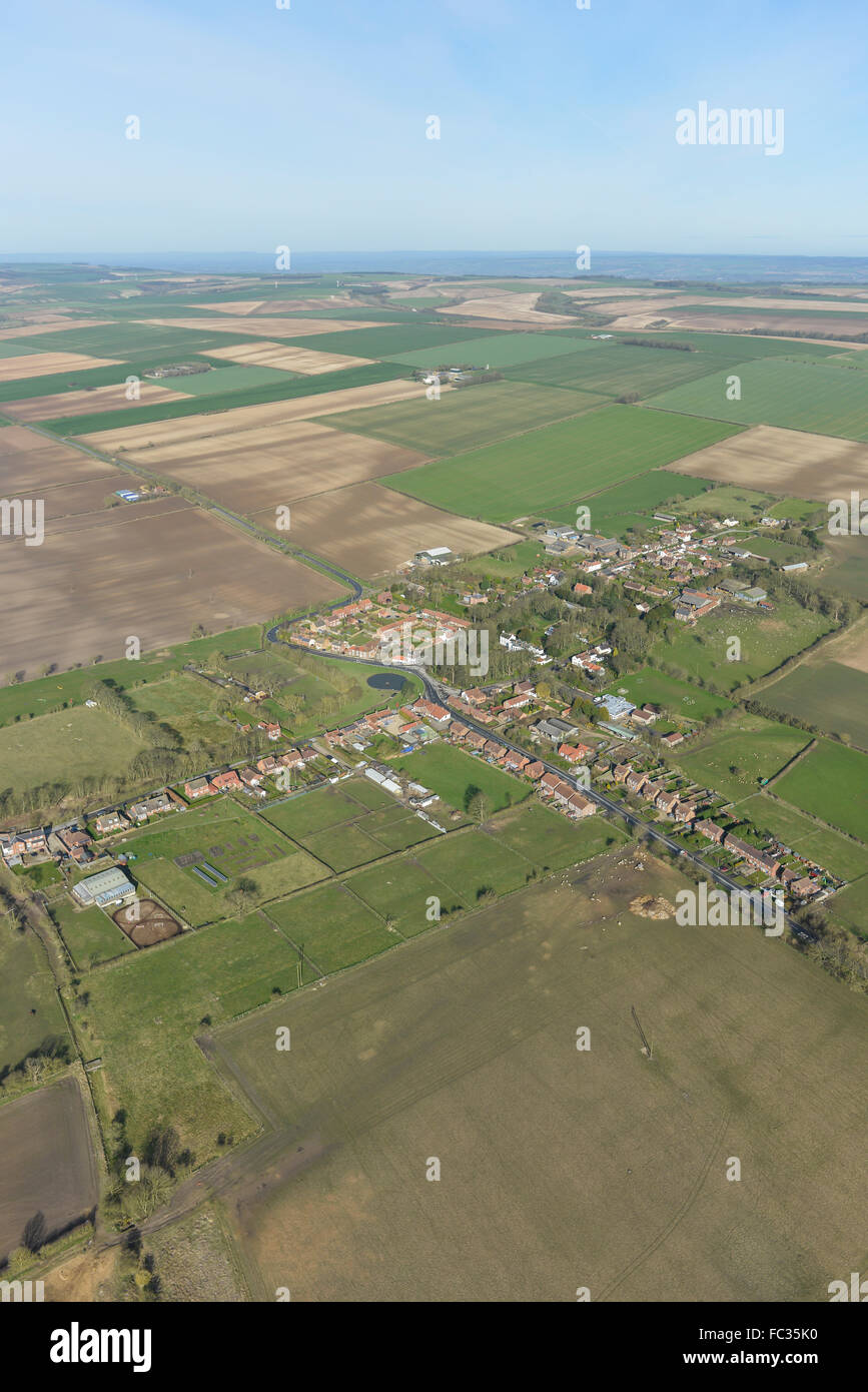 An aerial view of Wold Newton in the East Riding of Yorkshire Stock ...