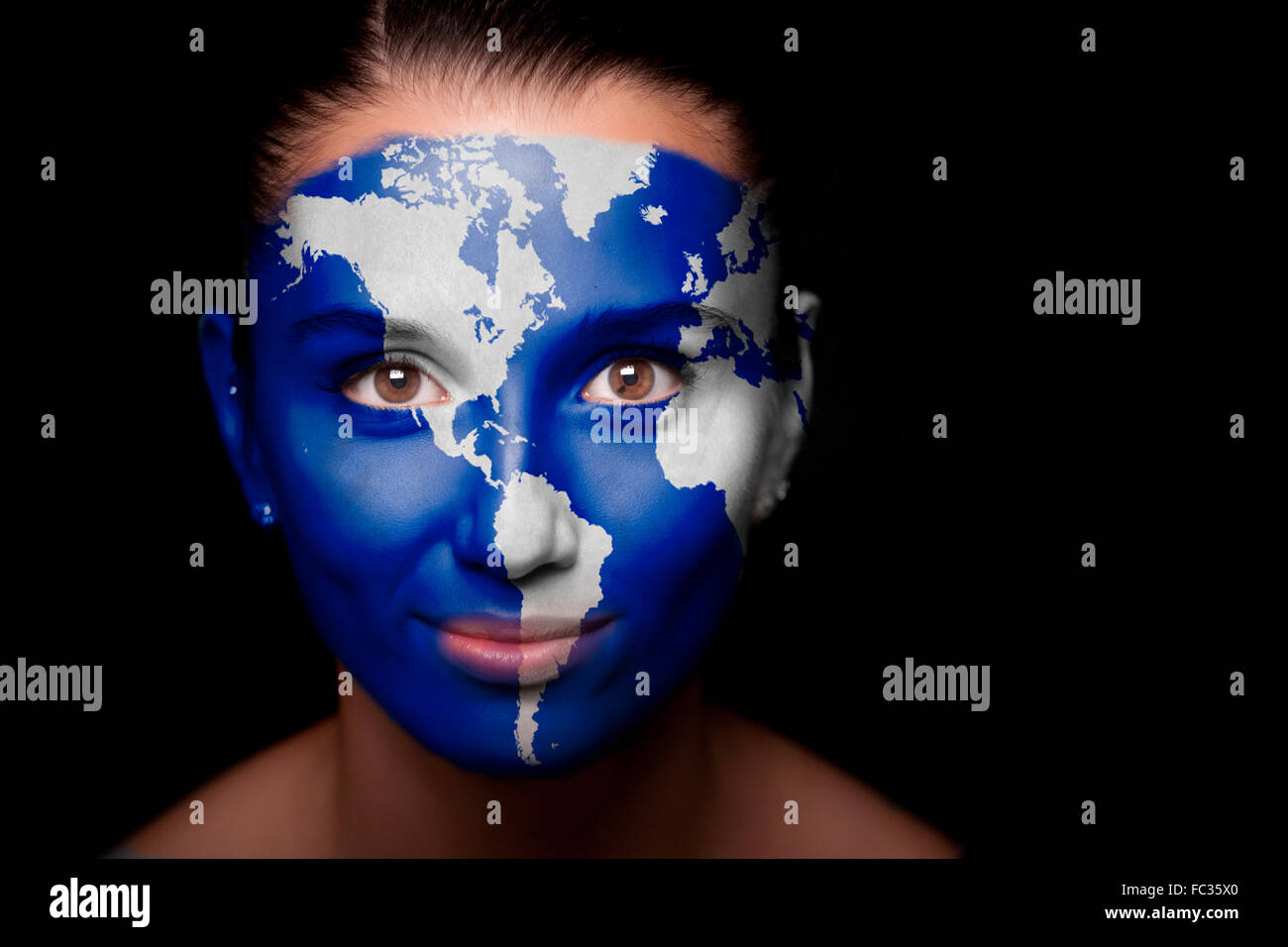 Face Paint World Map High Resolution Stock Photography and Images - Alamy