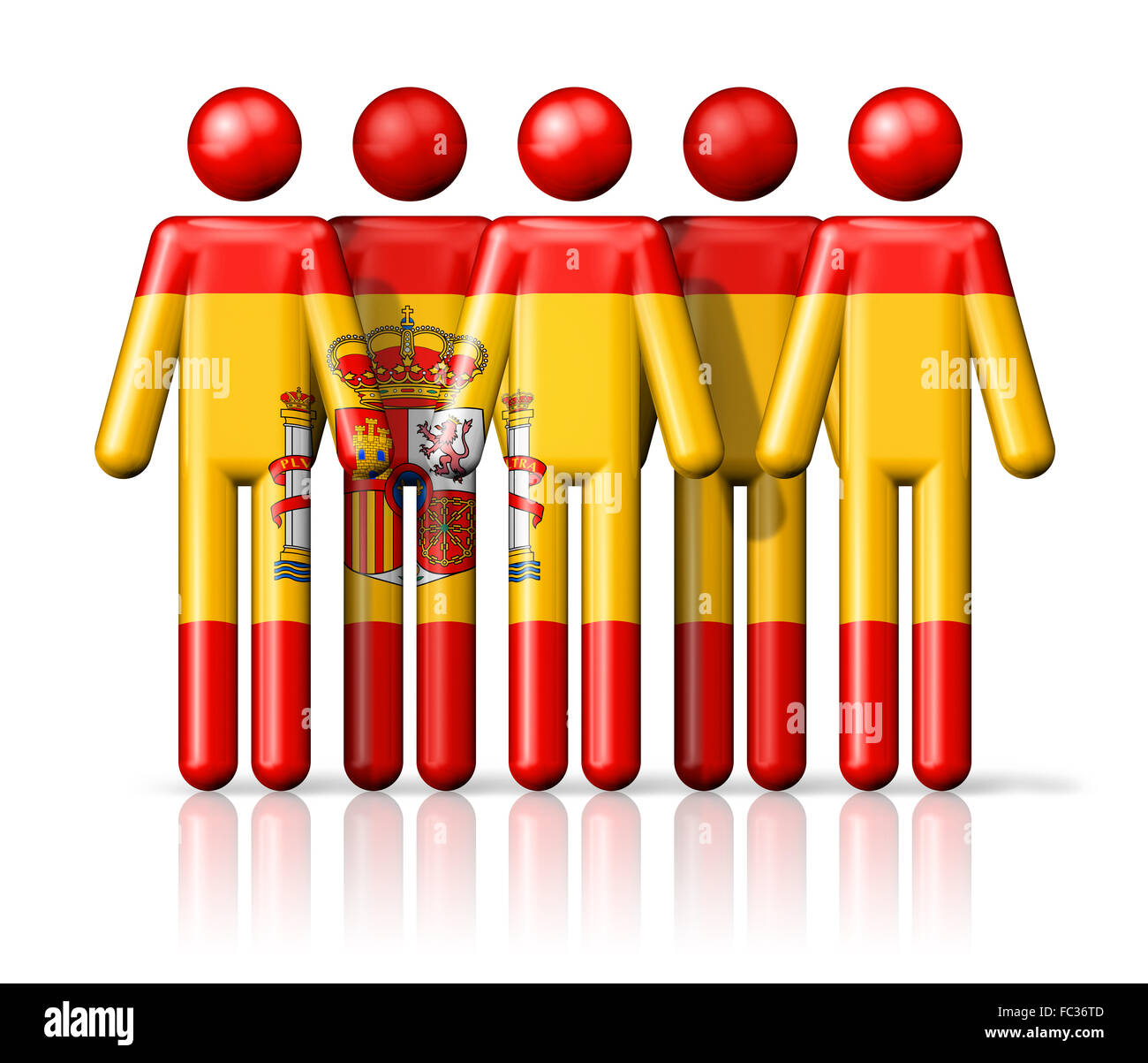 3d white people spain flag hi-res stock photography and images - Alamy