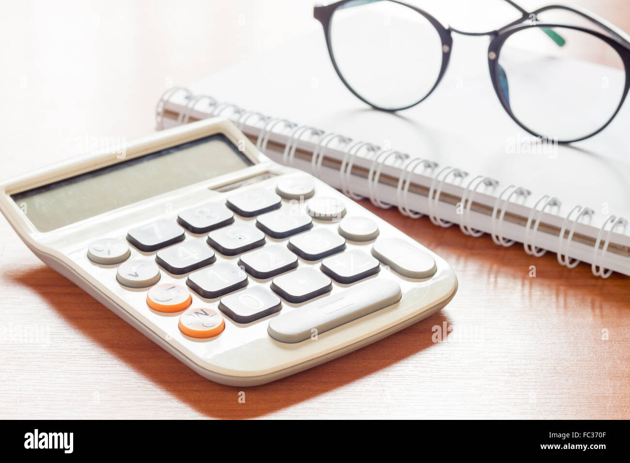 Wooden table calculator hi-res stock photography and images - Alamy