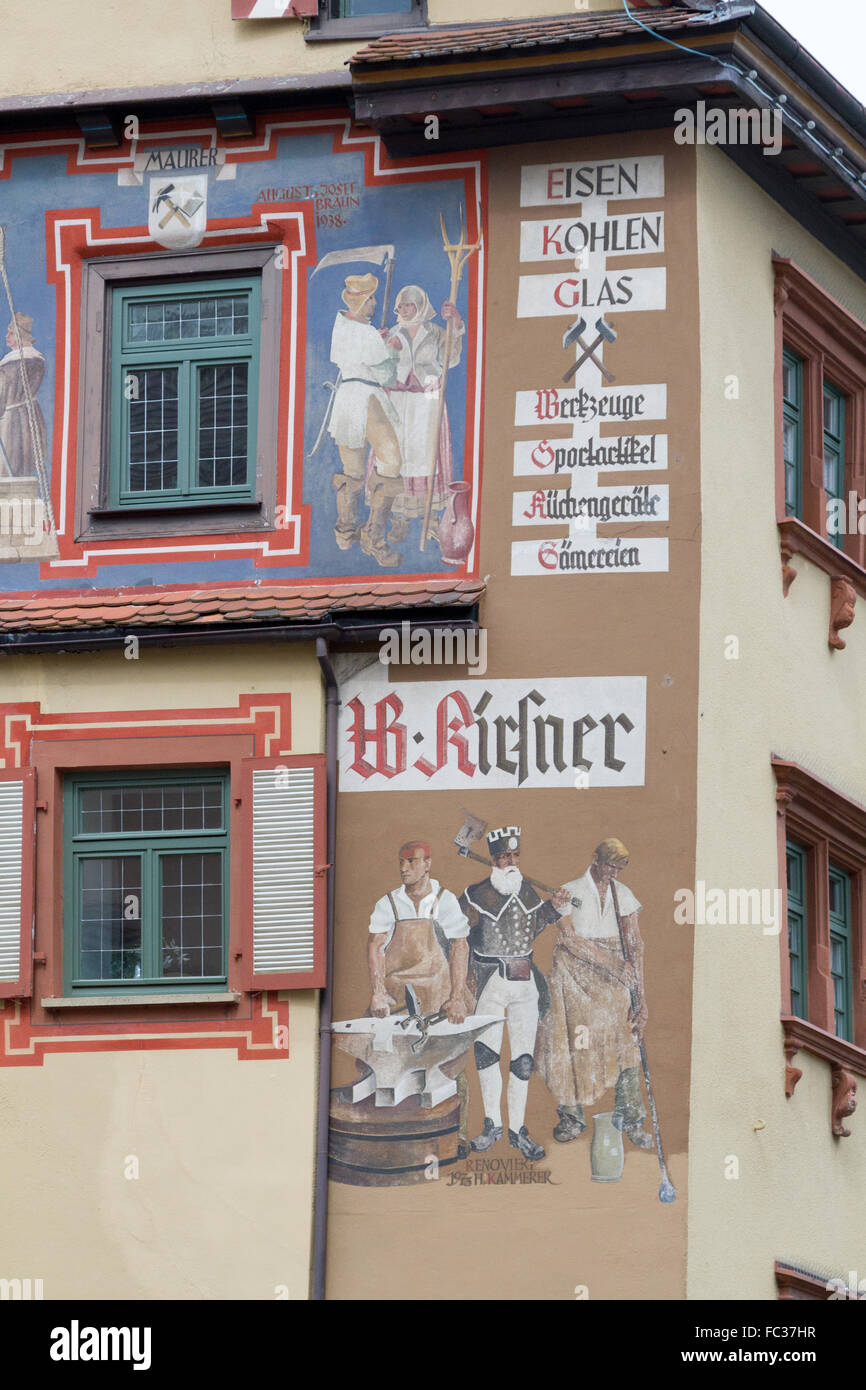 Detail of a facade in Rottweil Stock Photo - Alamy