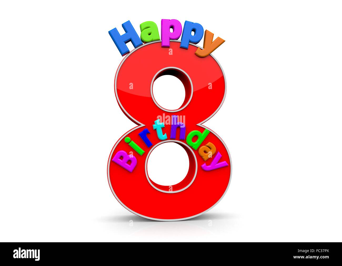 Die Zahl 8 mit Happy Birthday darauf Stock Photo - Alamy