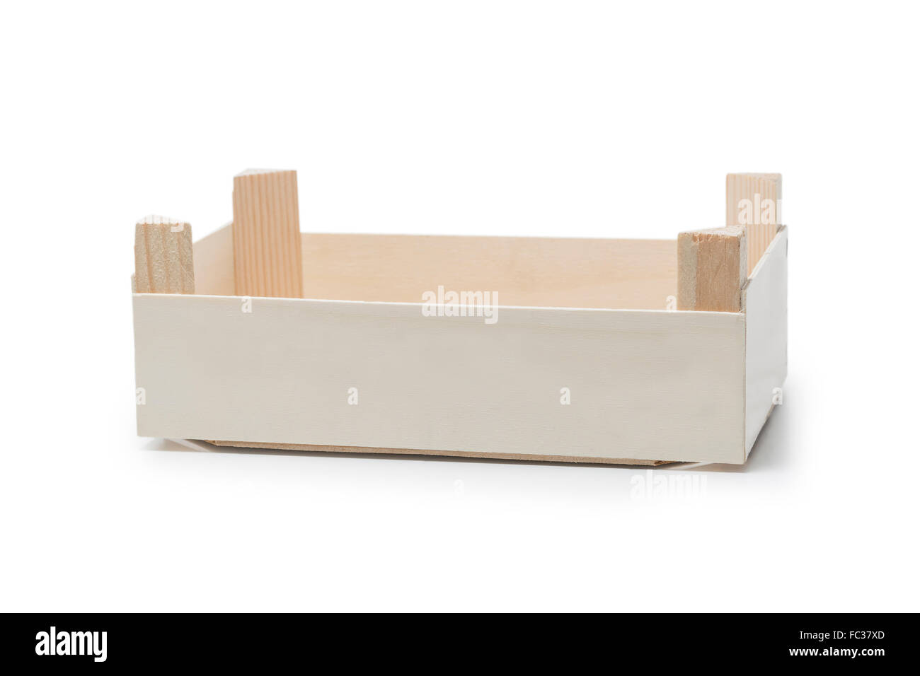 Small empty wooden Box isolated on white backround Stock Photo - Alamy