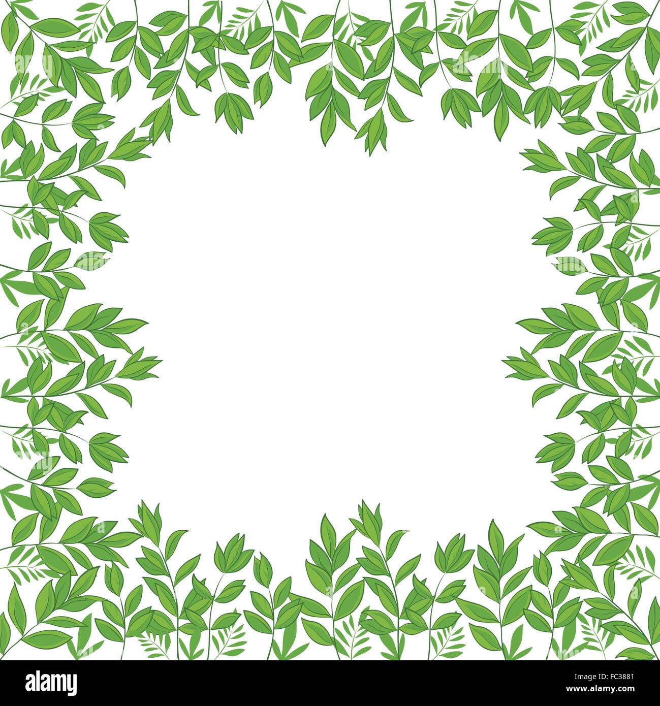 Background, frame of green leaves Stock Vector Image & Art - Alamy