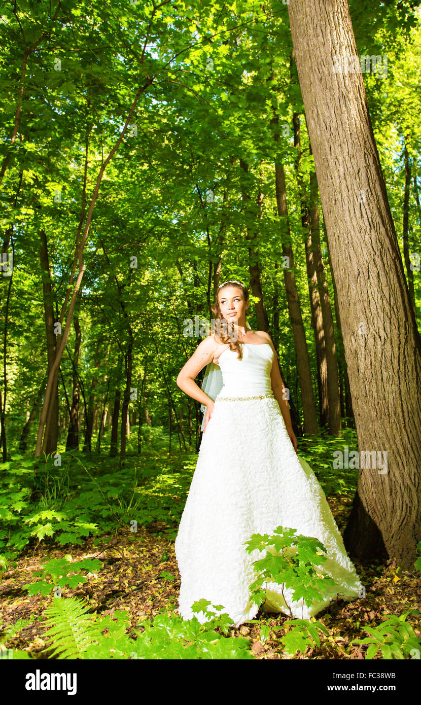 Beautiful bride outdoors Stock Photo - Alamy
