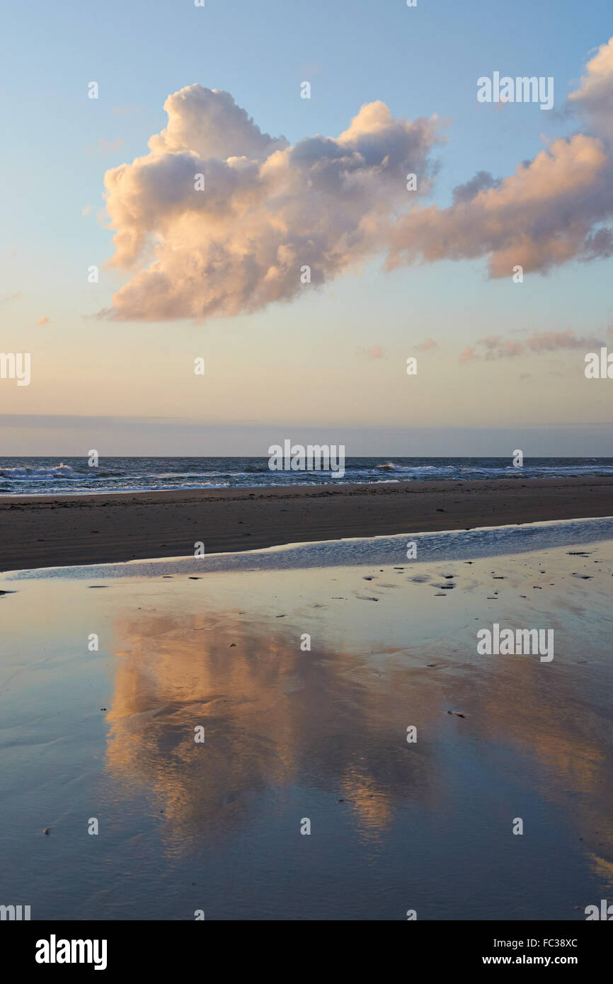 Reflection of Clouds on the Beach Stock Photo - Alamy