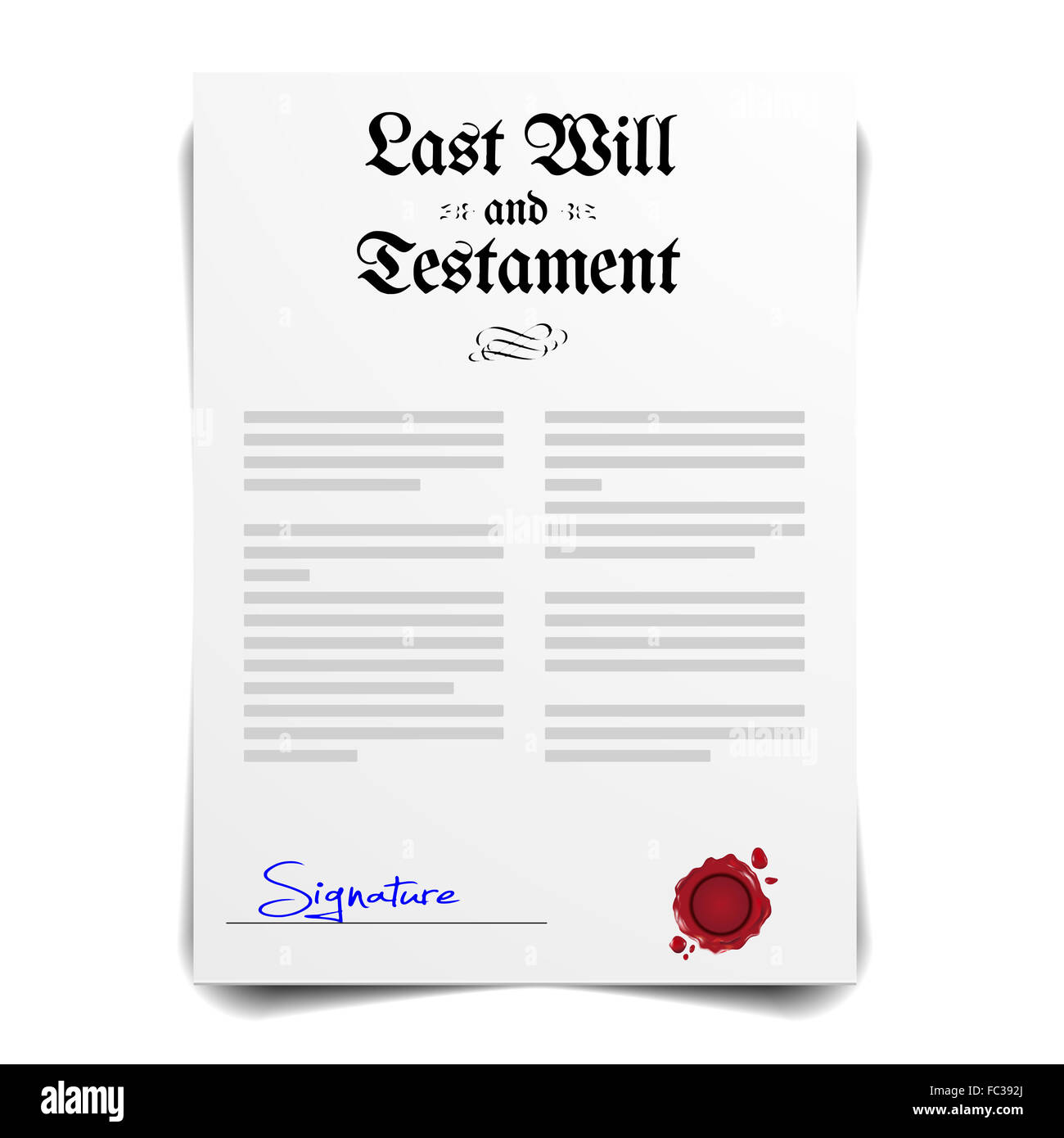 Testamentary contract hi-res stock photography and images - Alamy