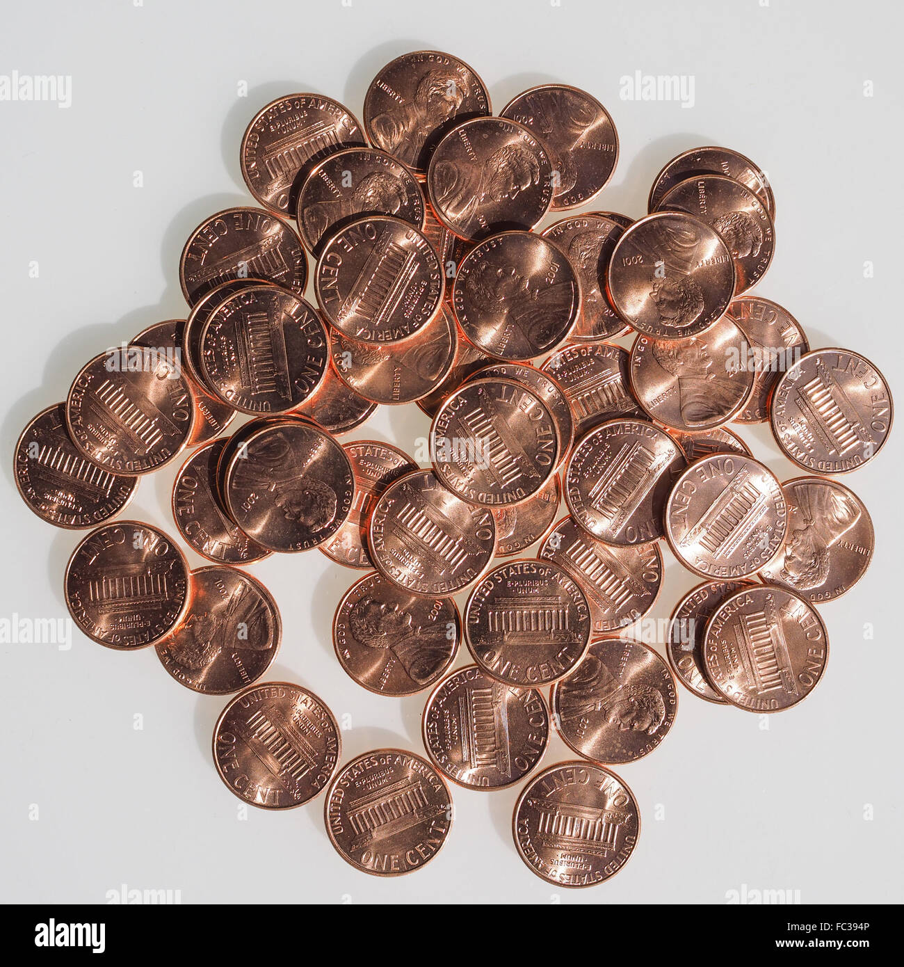 Dollar coins 1 cent Stock Photo - Alamy
