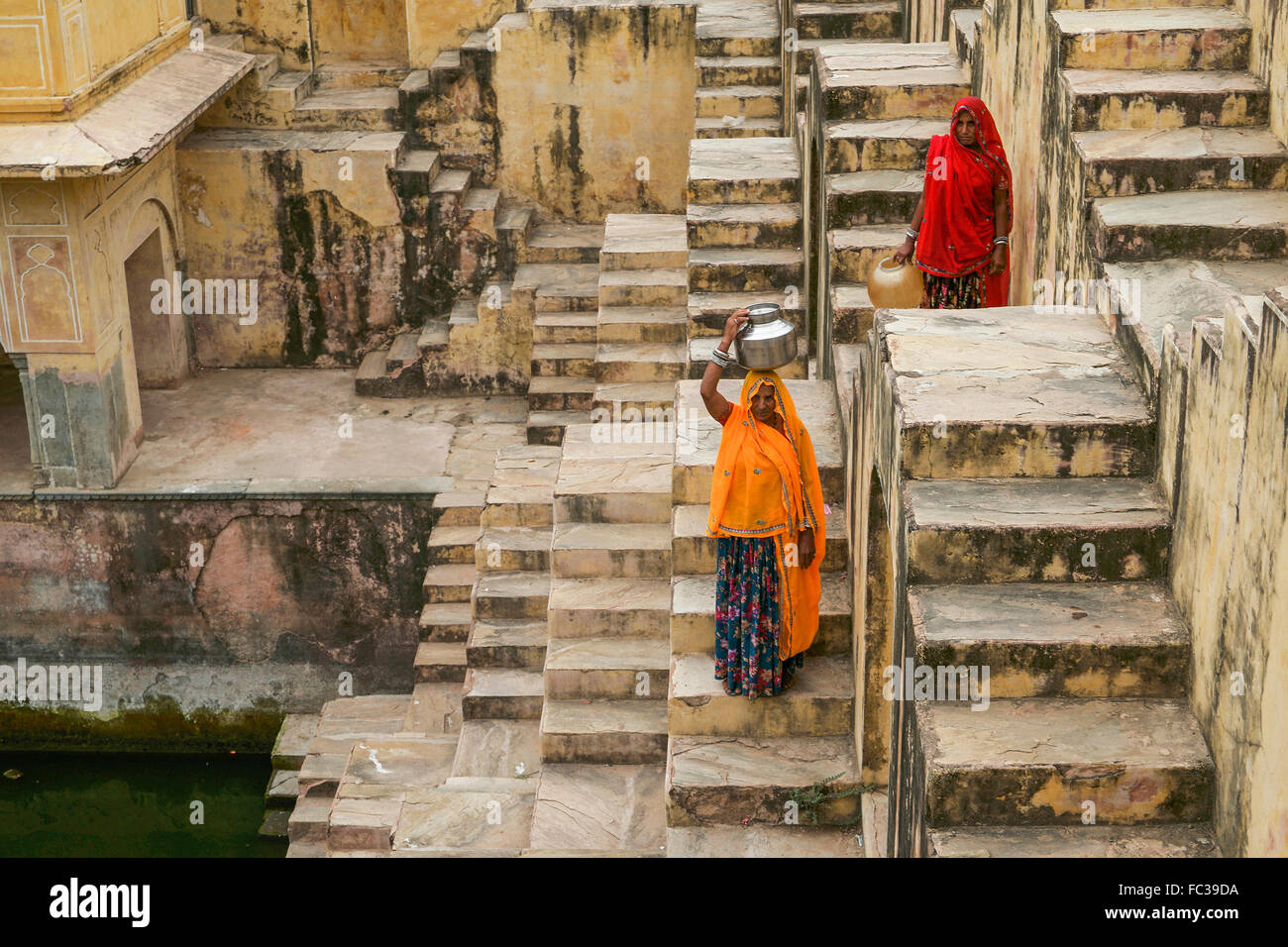 Most abstract architecture of stairs at abhaneri baori stepwell in ...