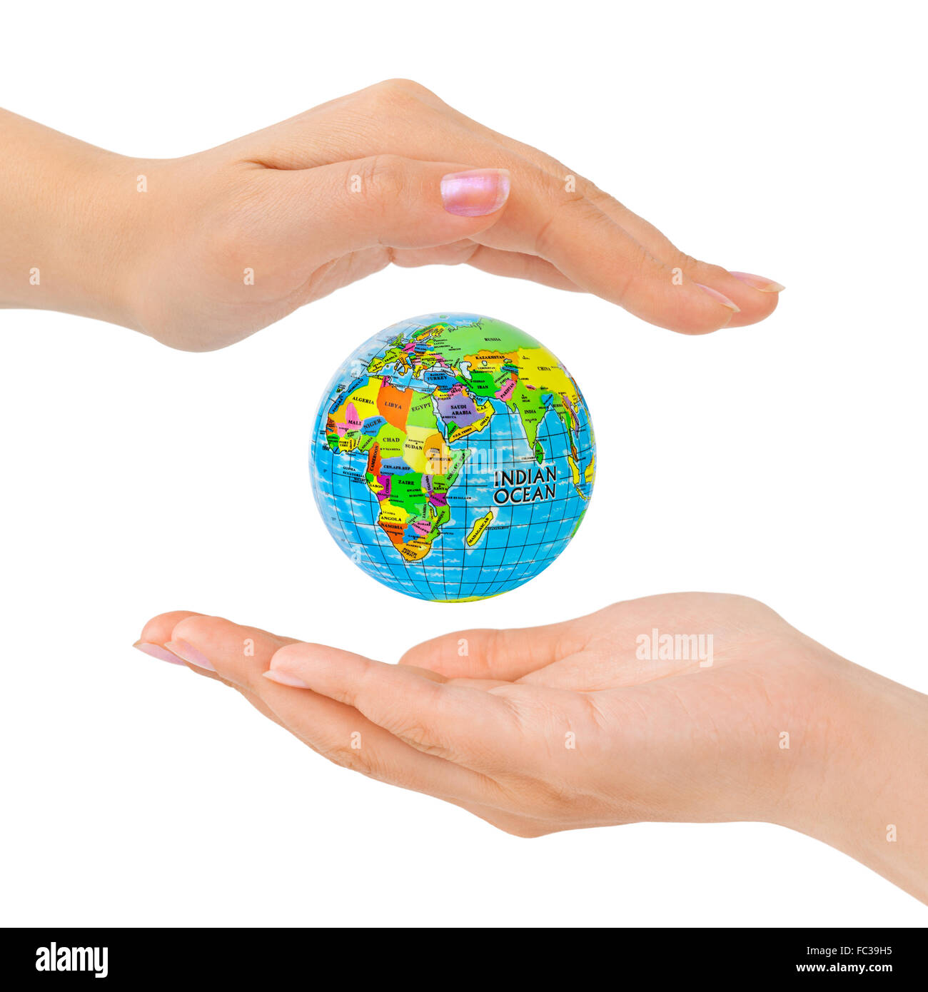 Hands and Earth Stock Photo - Alamy