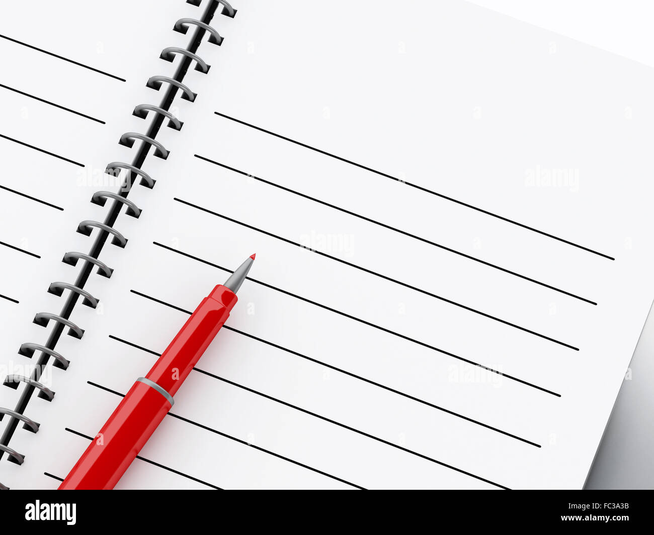 3d Notepad with pen Stock Photo - Alamy