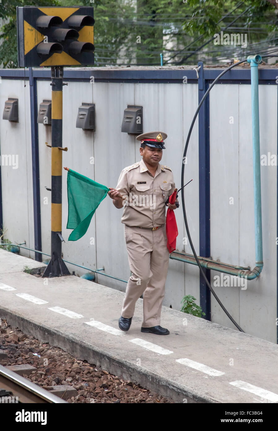 Green railway flag hi-res stock photography and images - Alamy