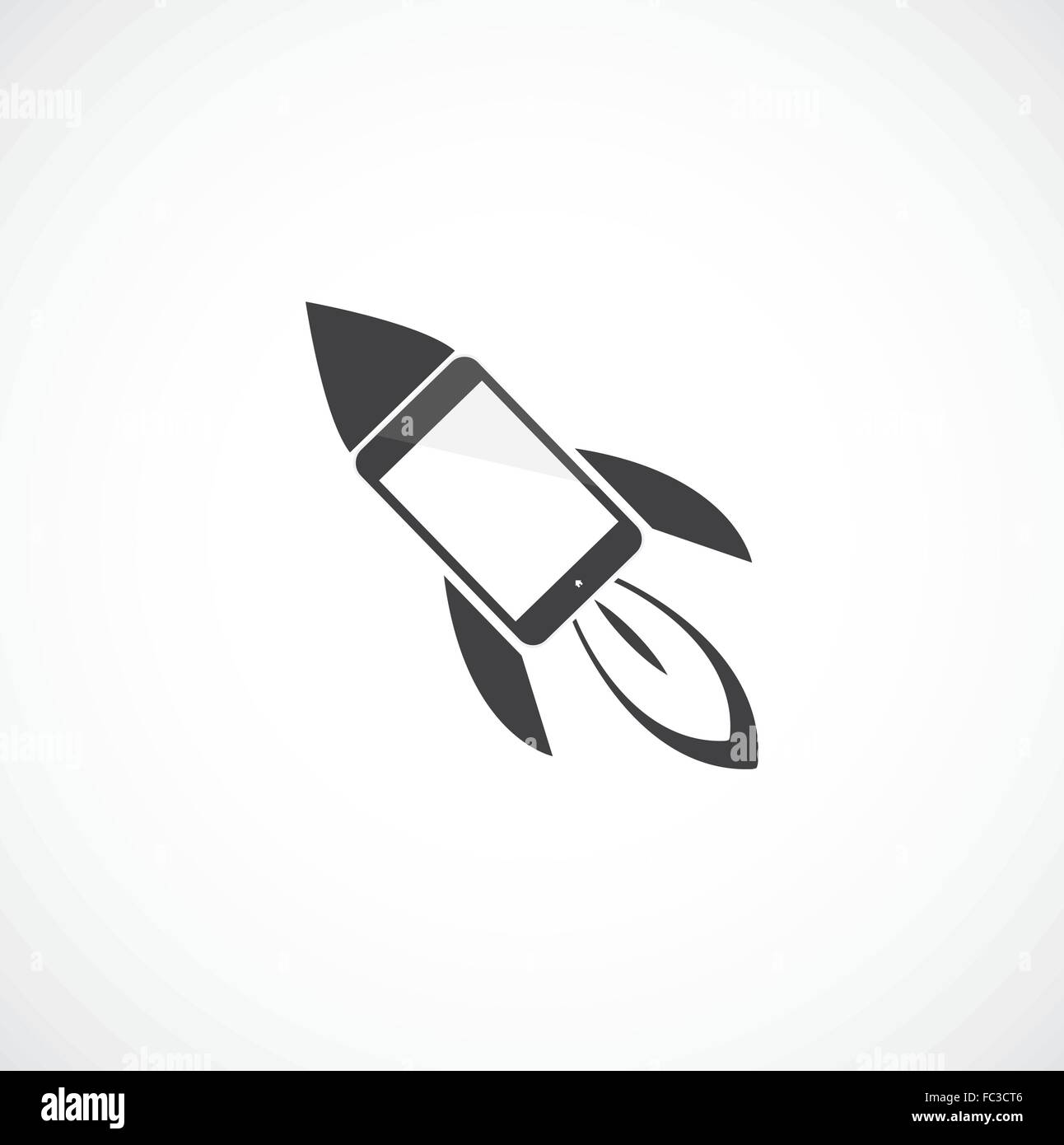 Cartoon rocket with mobile phone Stock Vector Image & Art - Alamy