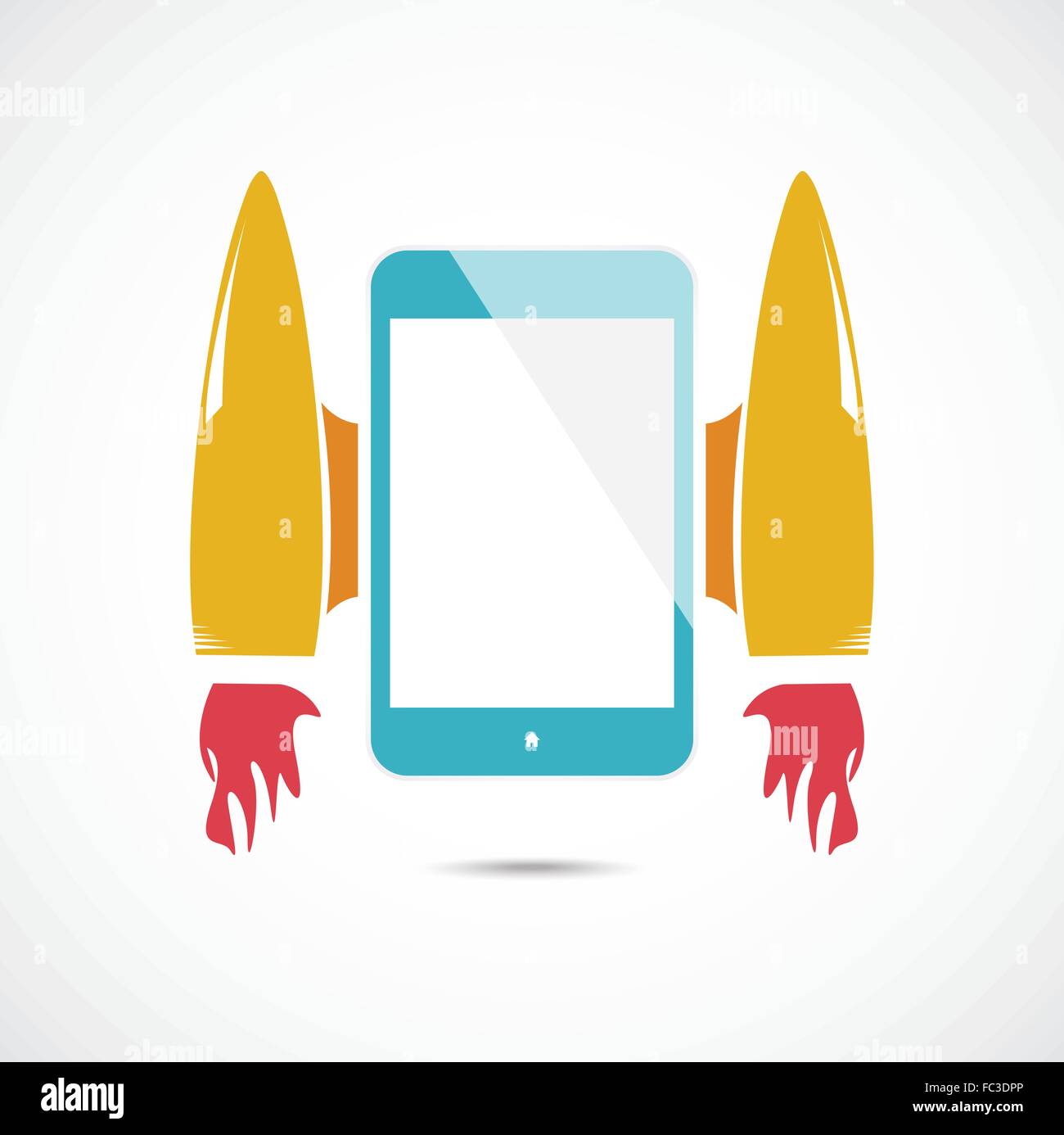 Cartoon rocket with mobile phone Stock Vector Image & Art - Alamy