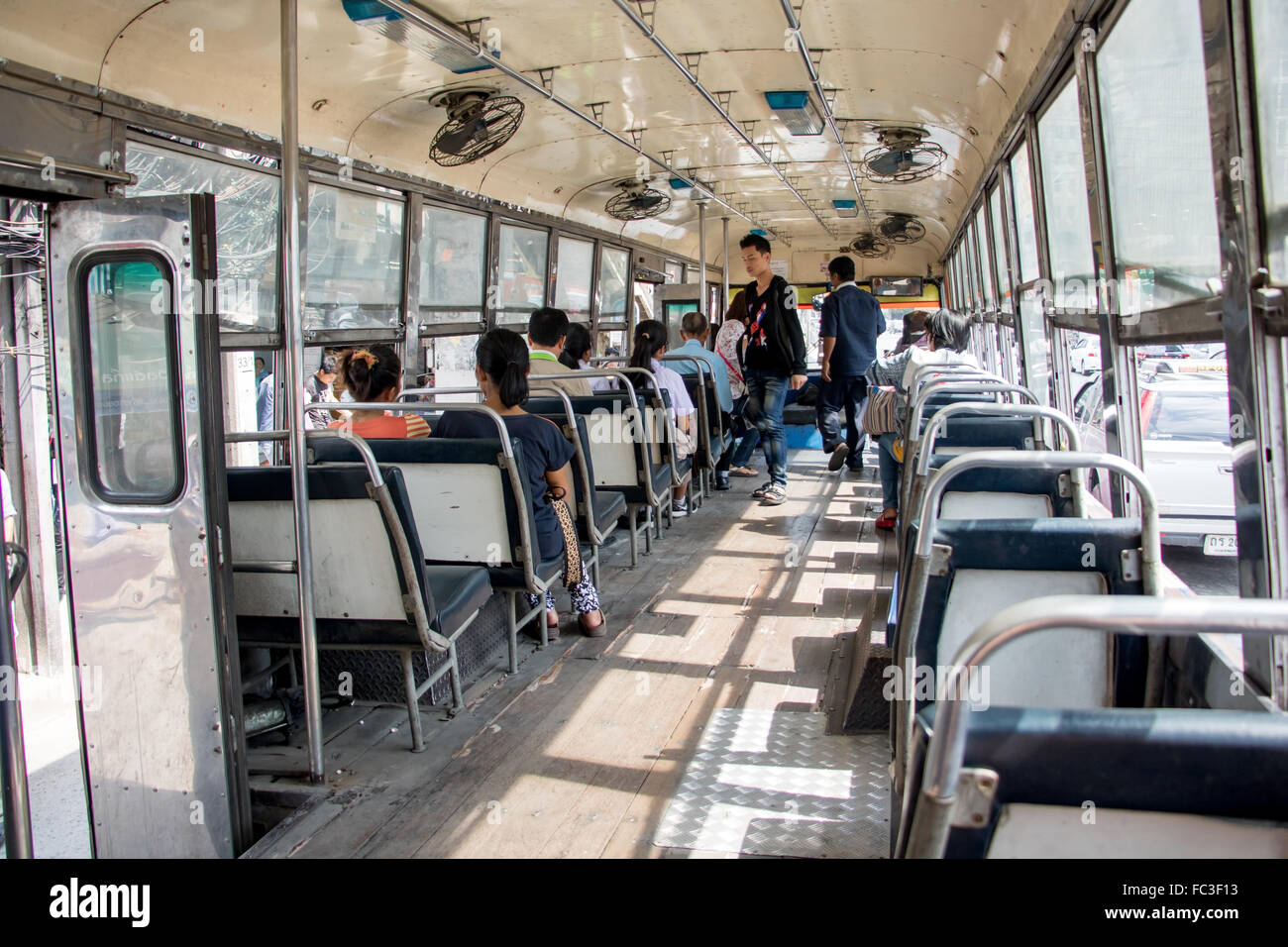 passengers in city bus Stock Photo - Alamy