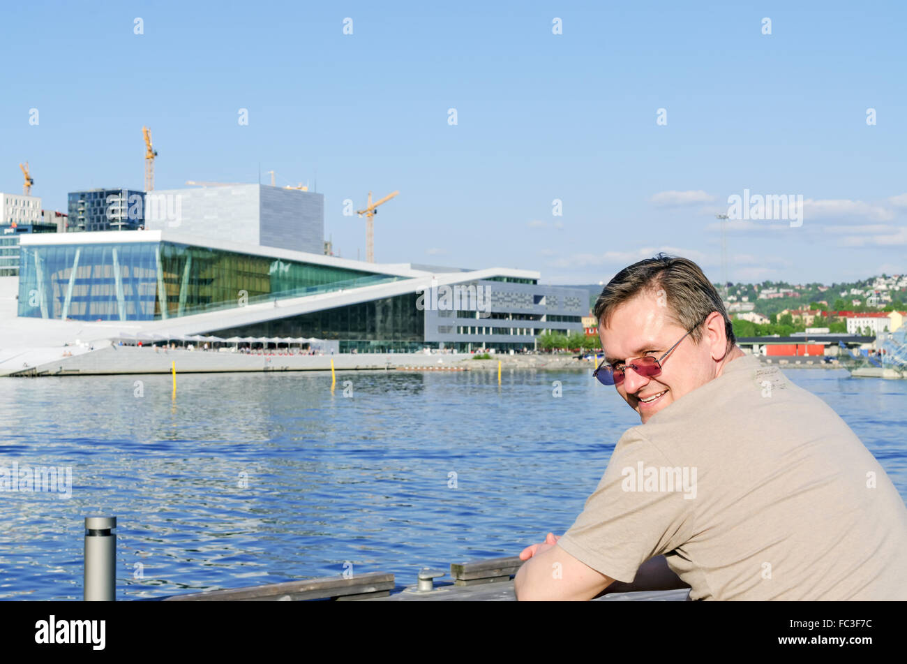 Men near Opera House in Norway Stock Photo - Alamy