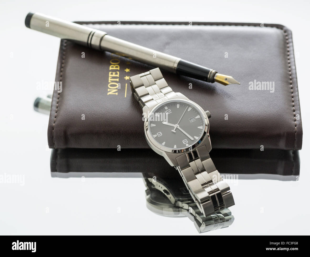 Wrist Watch. notebook. close Stock Photo - Alamy