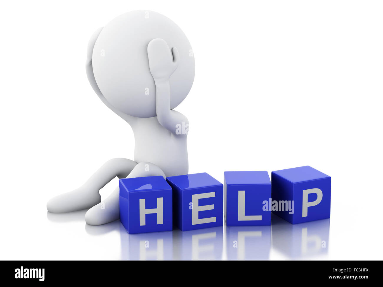 3d people help text hi-res stock photography and images - Alamy