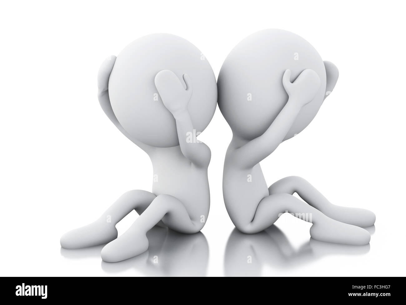 3d sad white people Stock Photo - Alamy