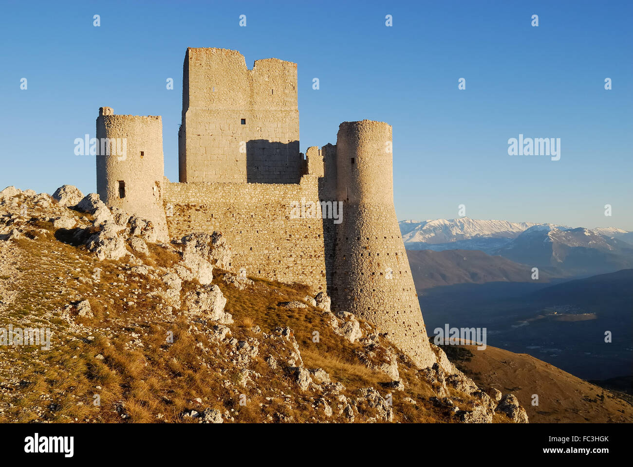 Rocca Calascio is a mountaintop fortress or rocca in the Province of L ...