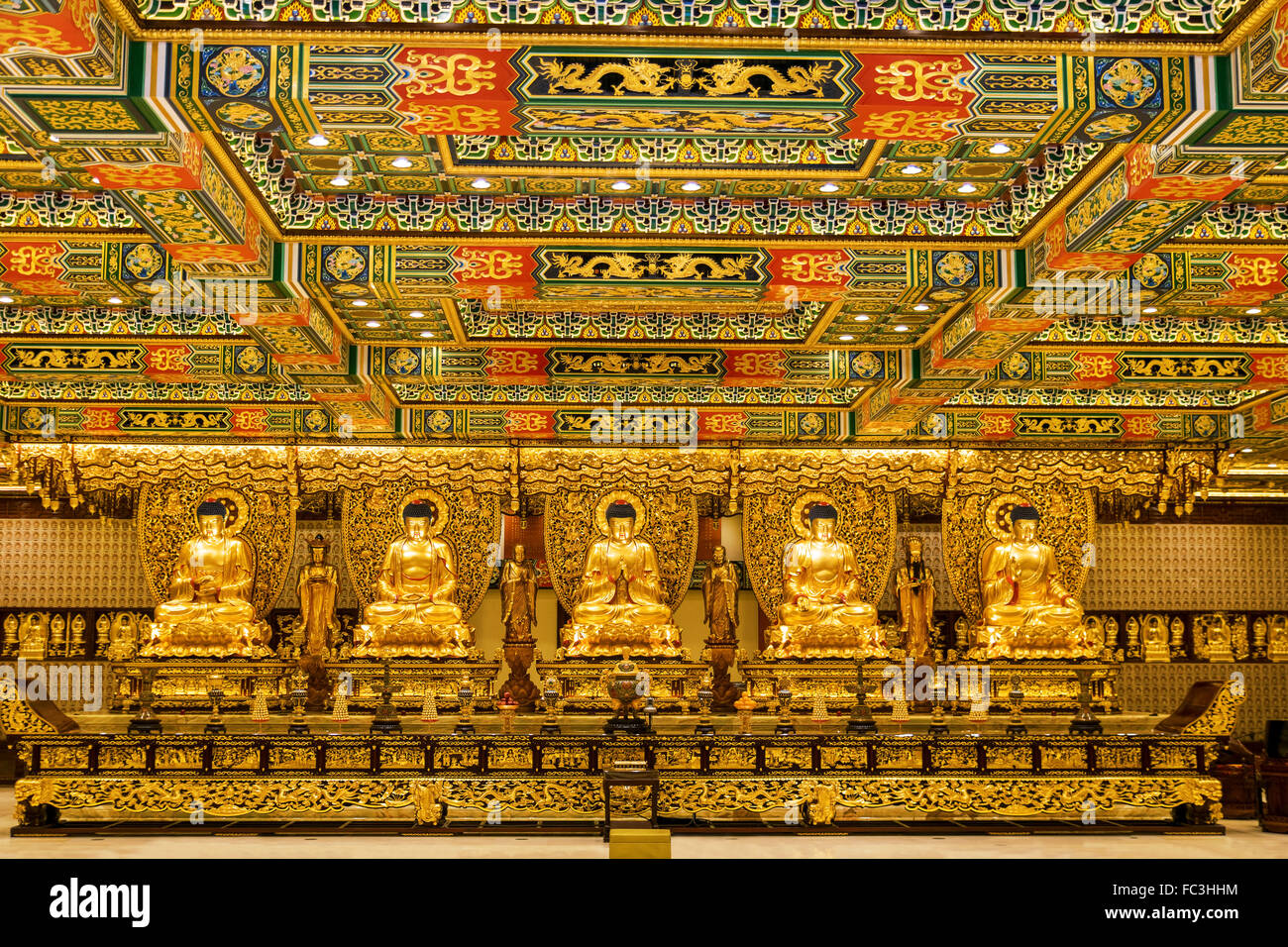 interior of the Po Lin Monastery Stock Photo - Alamy