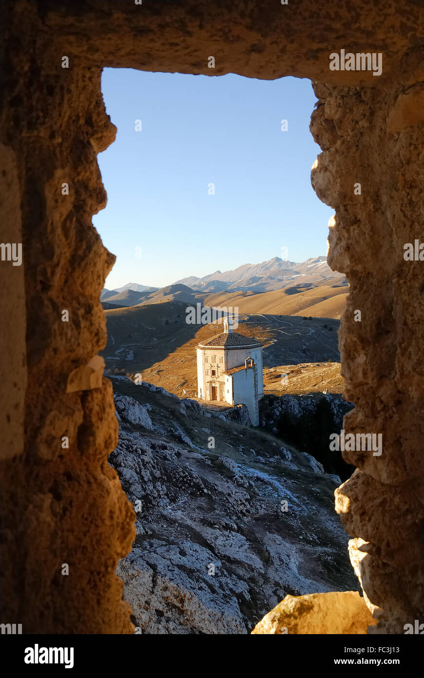 Rocca Calascio is a mountaintop fortress or rocca in the Province of L ...