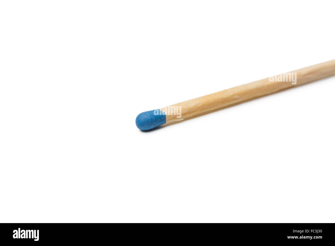 Single blue match isolated on white background Stock Photo - Alamy