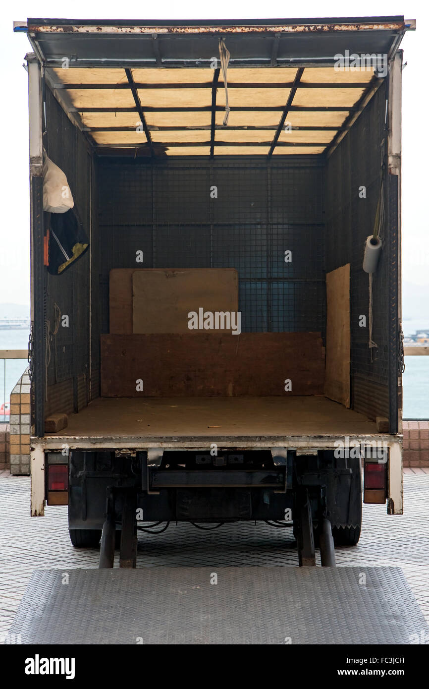 empty cargo space of a truck Stock Photo - Alamy