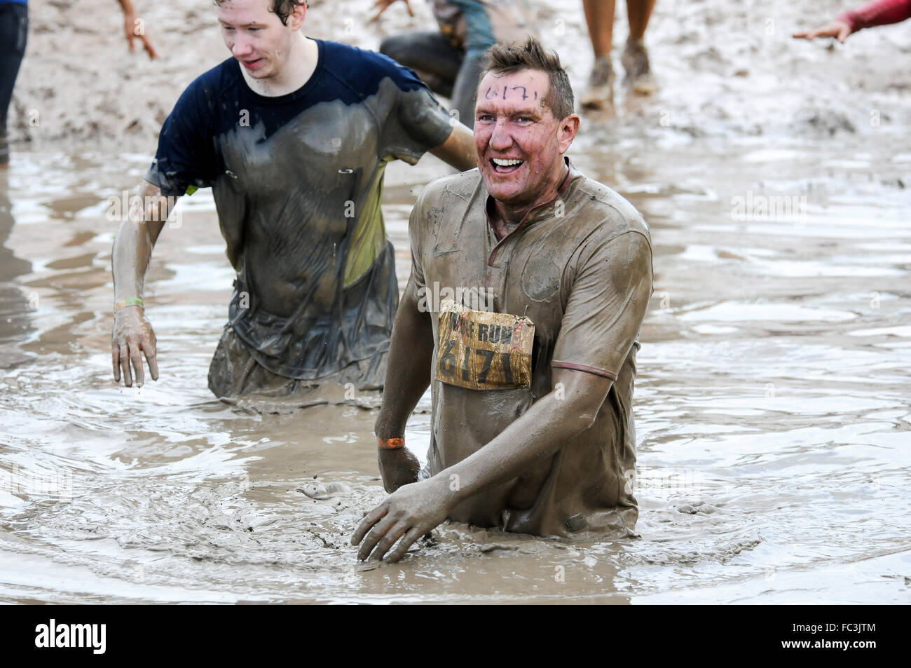 Runners at obstacle course race, UK Stock Photo - Alamy