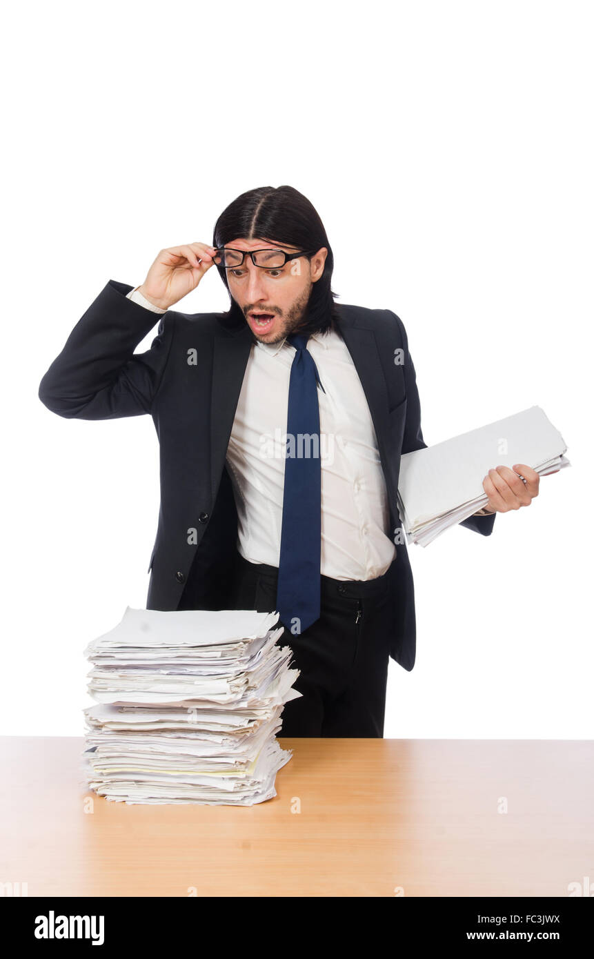 Businessman overwhelmed and stressed from paperwork Stock Photo - Alamy