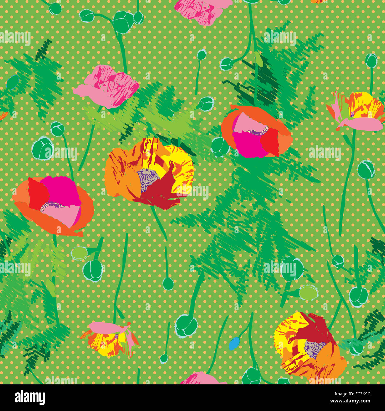 Poppy pattern hi-res stock photography and images - Alamy