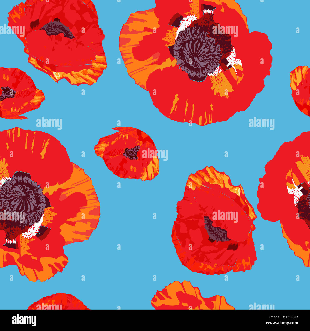 Red poppies pattern hi-res stock photography and images - Alamy