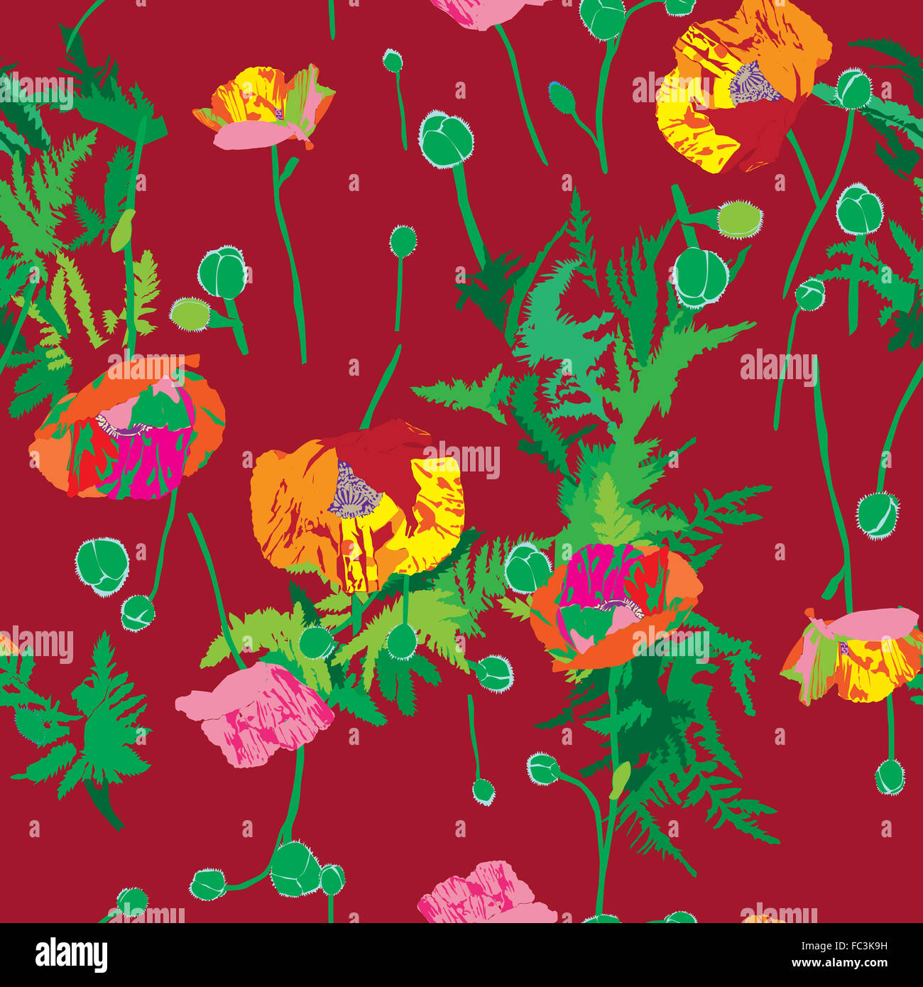 Poppy pattern hi-res stock photography and images - Alamy