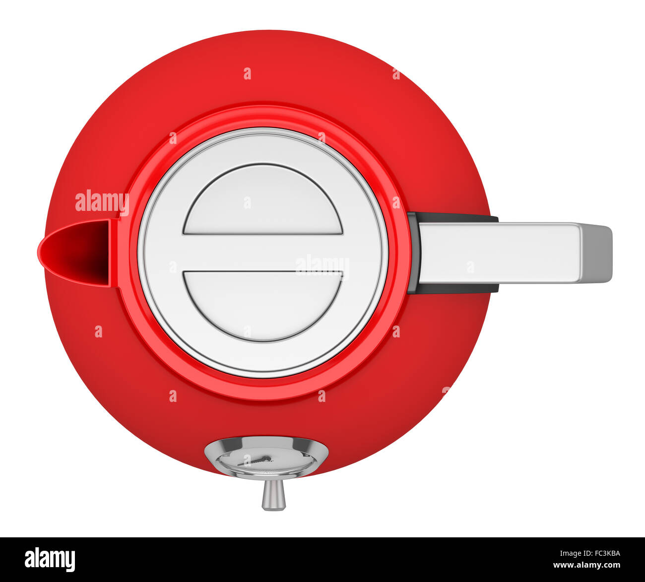 top view of red electric kettle isolated on white background Stock ...