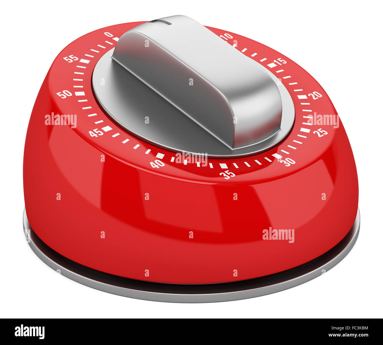red modern kitchen timer isolated on white background Stock Photo - Alamy