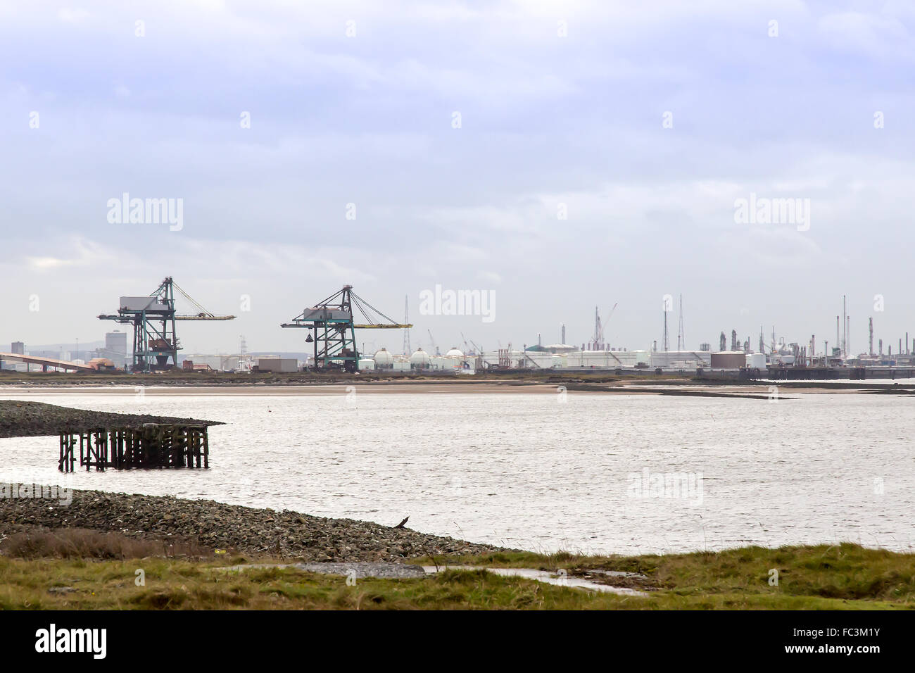 Redcar Ore Terminal cranes Stock Photo - Alamy