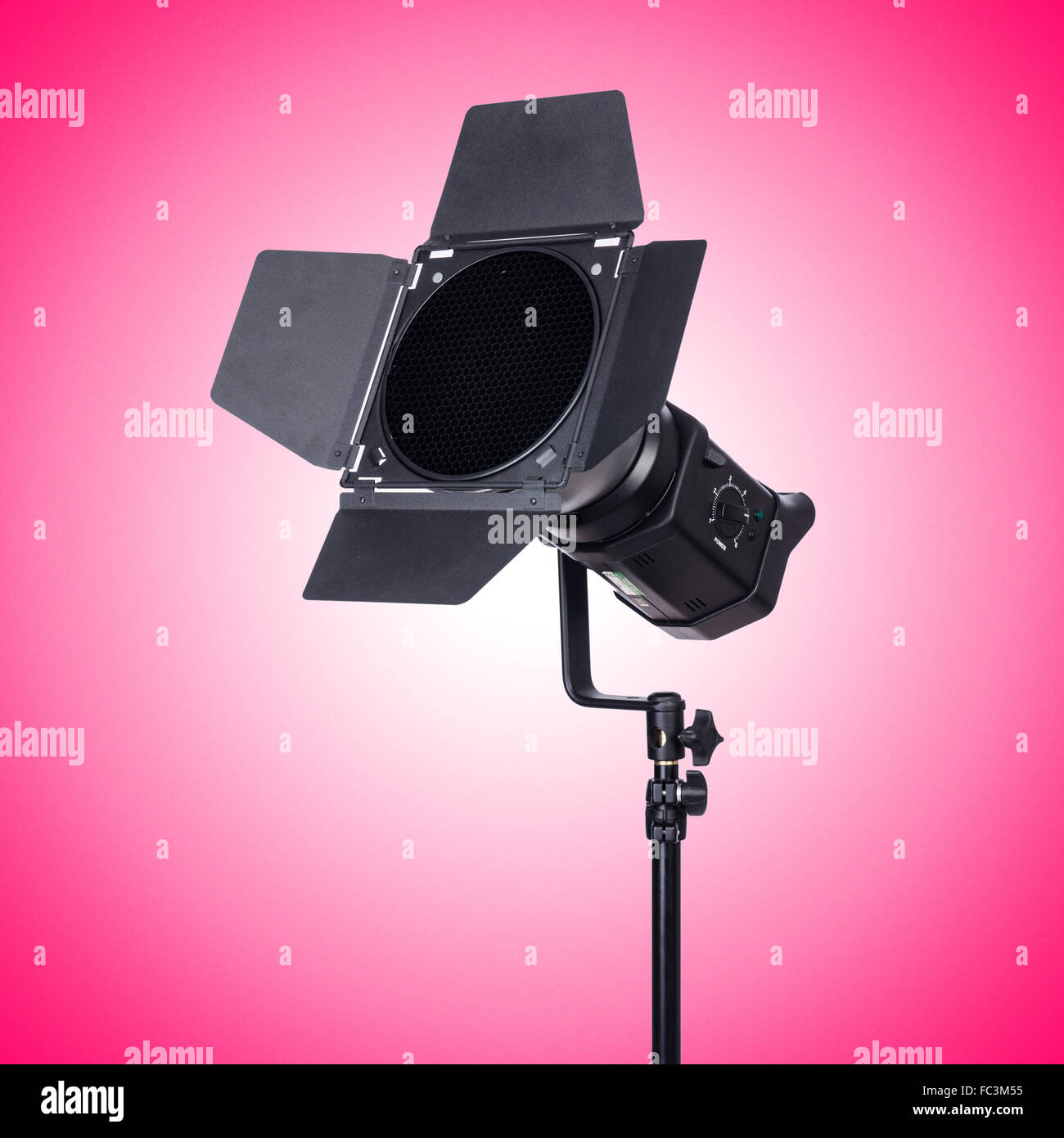Studio light stand against the gradient Stock Photo - Alamy