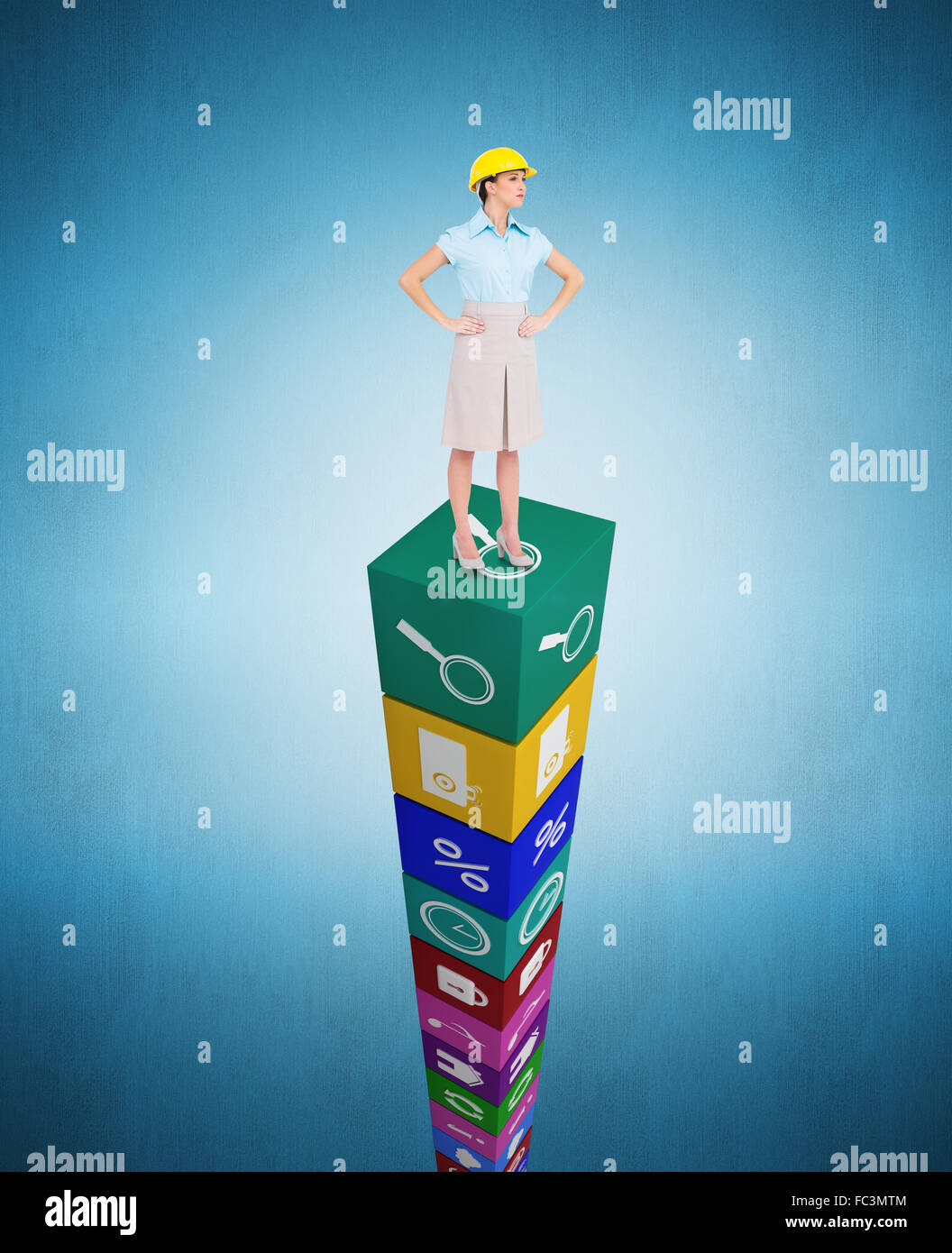 Composite image of serious attractive architect posing Stock Photo - Alamy