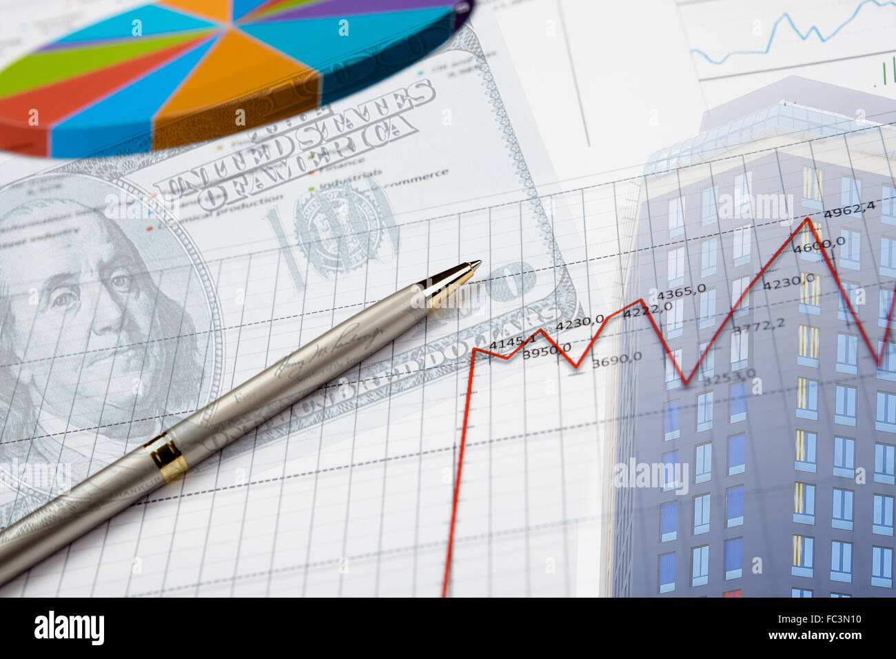 Collage of financial and business charts and graphs Stock Photo - Alamy