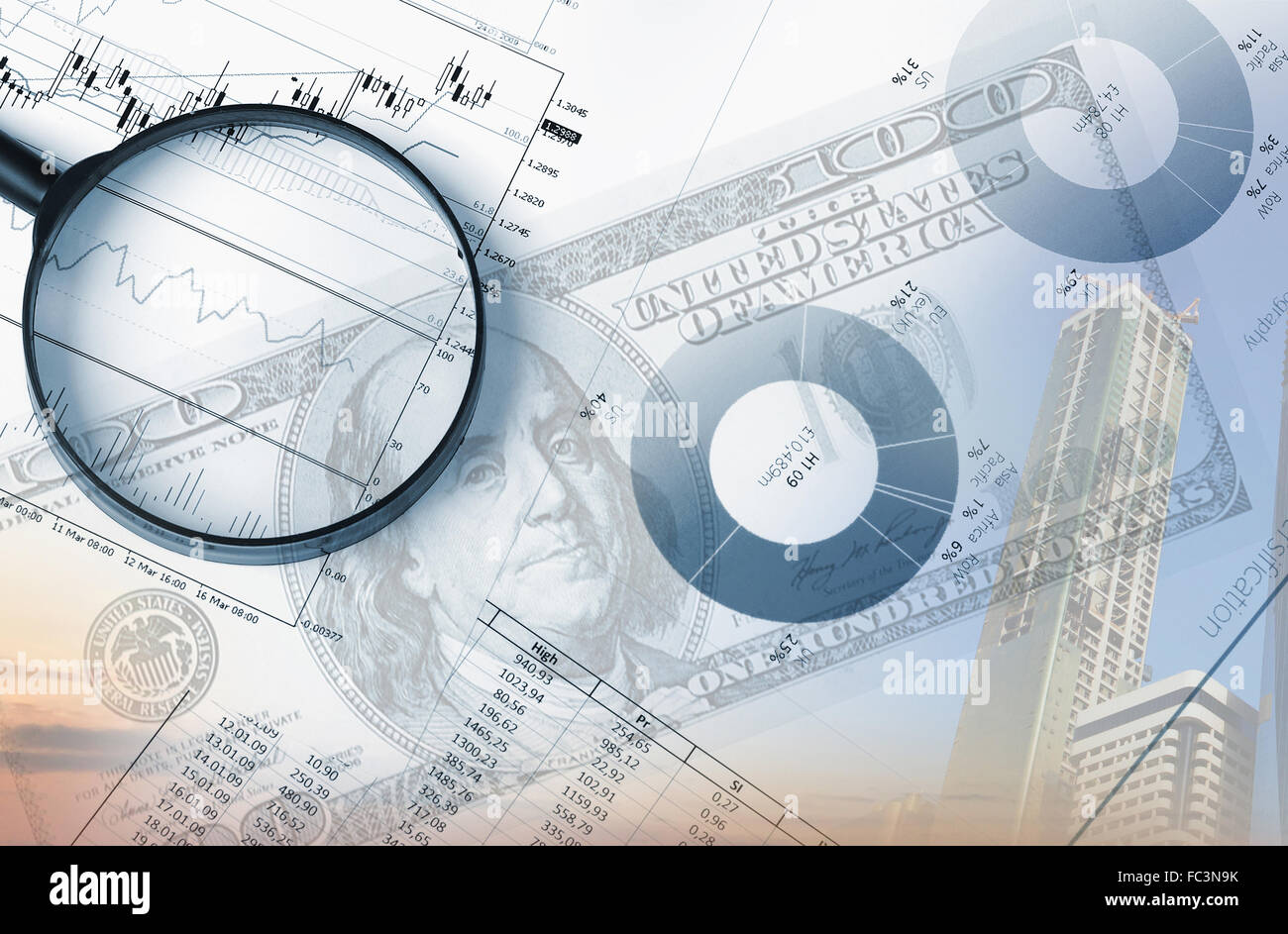 Collage of financial and business charts and graphs Stock Photo - Alamy