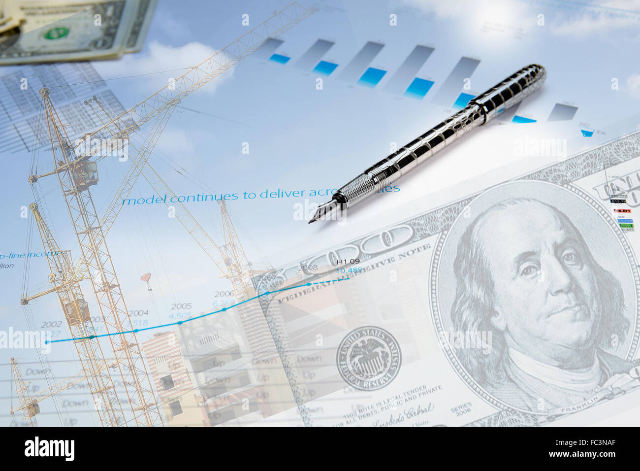 Collage of financial and business charts and graphs Stock Photo - Alamy