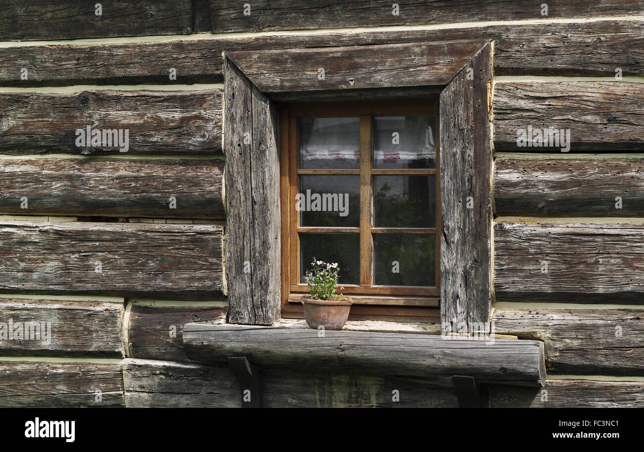 Window detail of a historical farmhouse Stock Photo - Alamy