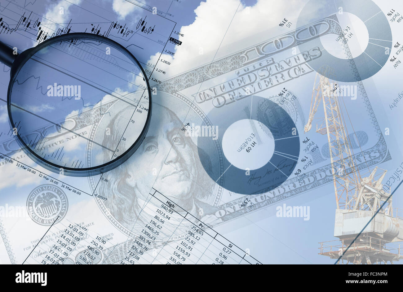Collage of financial and business charts and graphs Stock Photo - Alamy