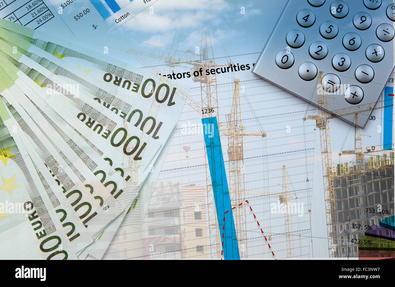 Collage of financial and business charts and graphs Stock Photo - Alamy