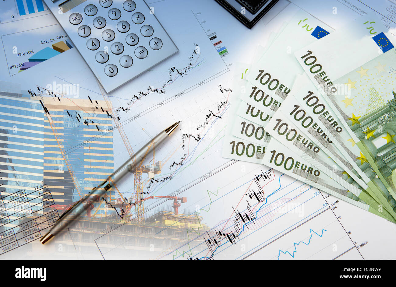 Collage of financial and business charts and graphs Stock Photo - Alamy